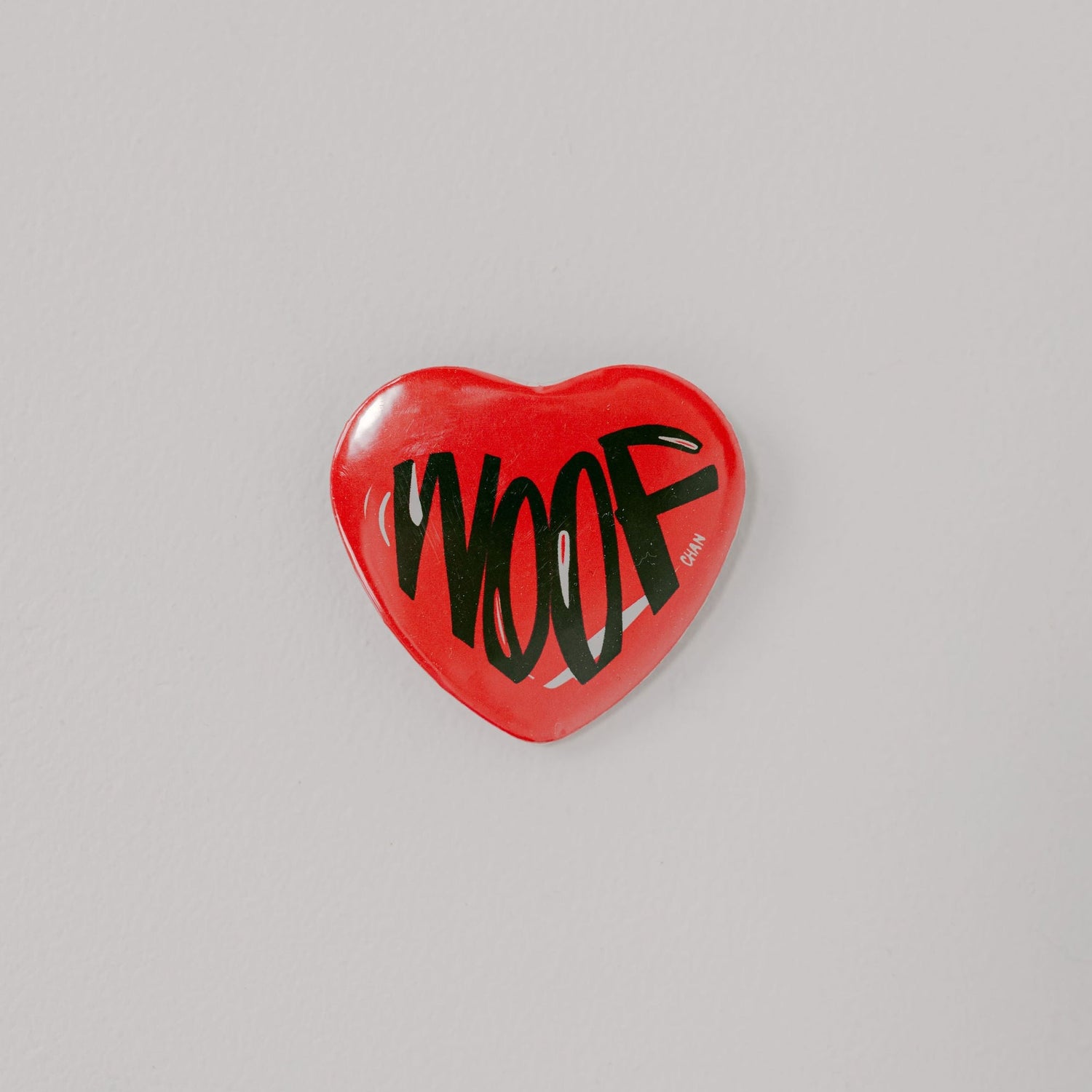 WOOF Heart Button – Chan Art